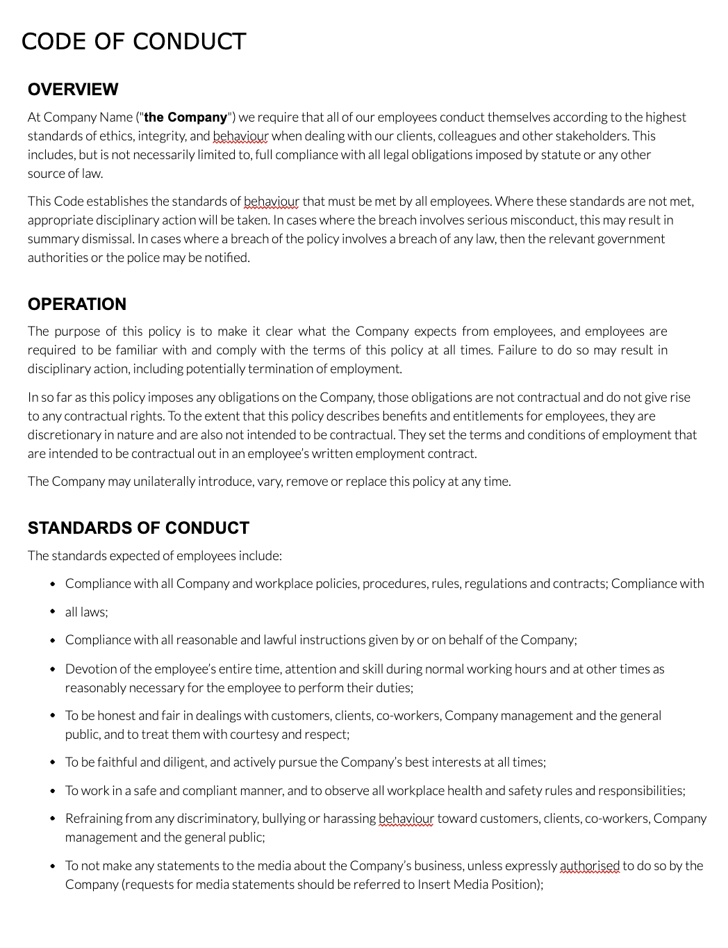 5 business rule templates and samples for employee handbook – Business ...